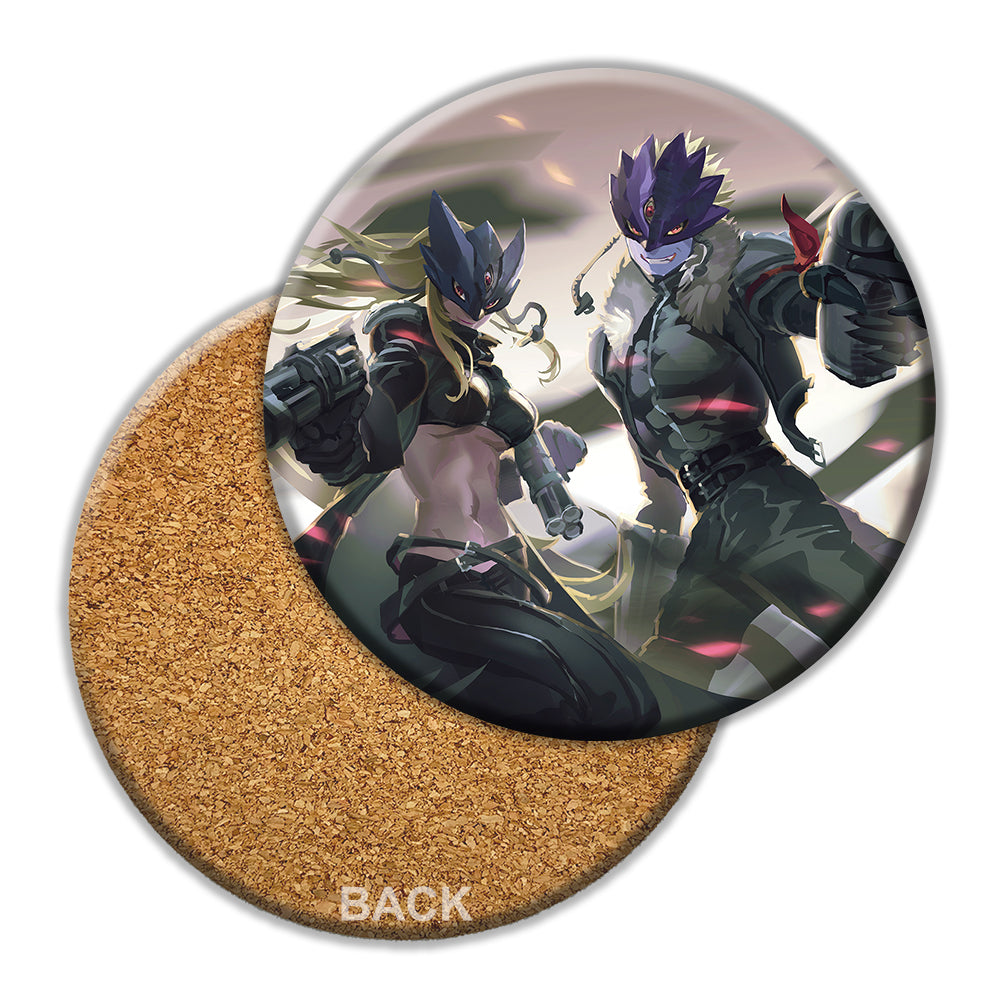 Beelzemon & Beelstarmon Guns Variant 2 Ceramic Coaster – Usagi Draws