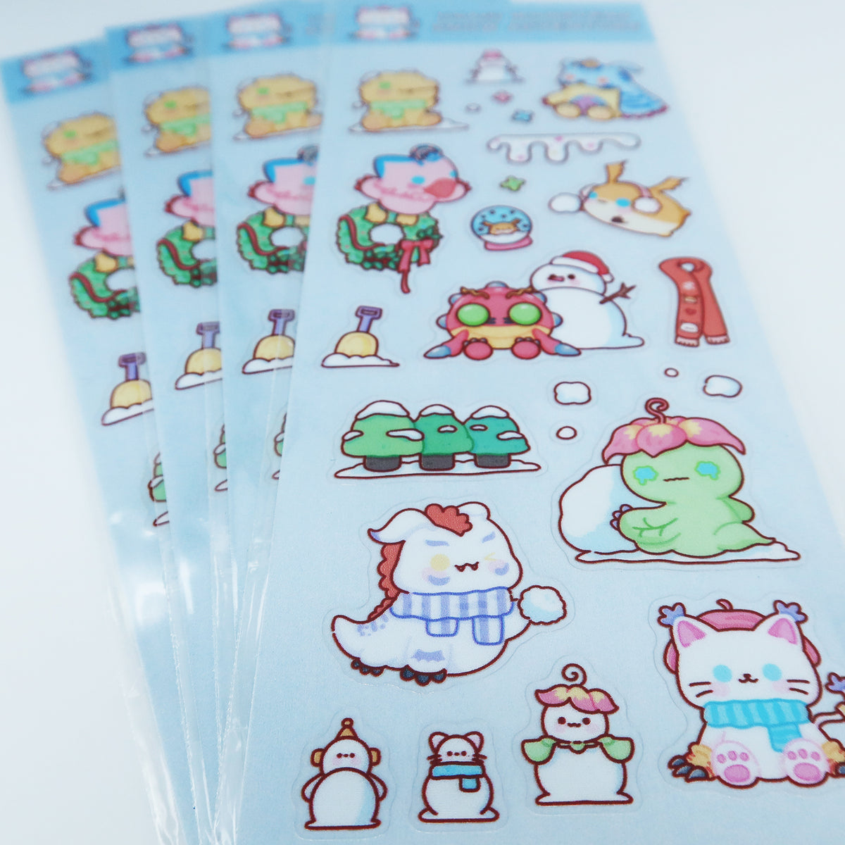 Digital Snow Adventure Waterproof Transparent Sticker Set – Usagi Draws