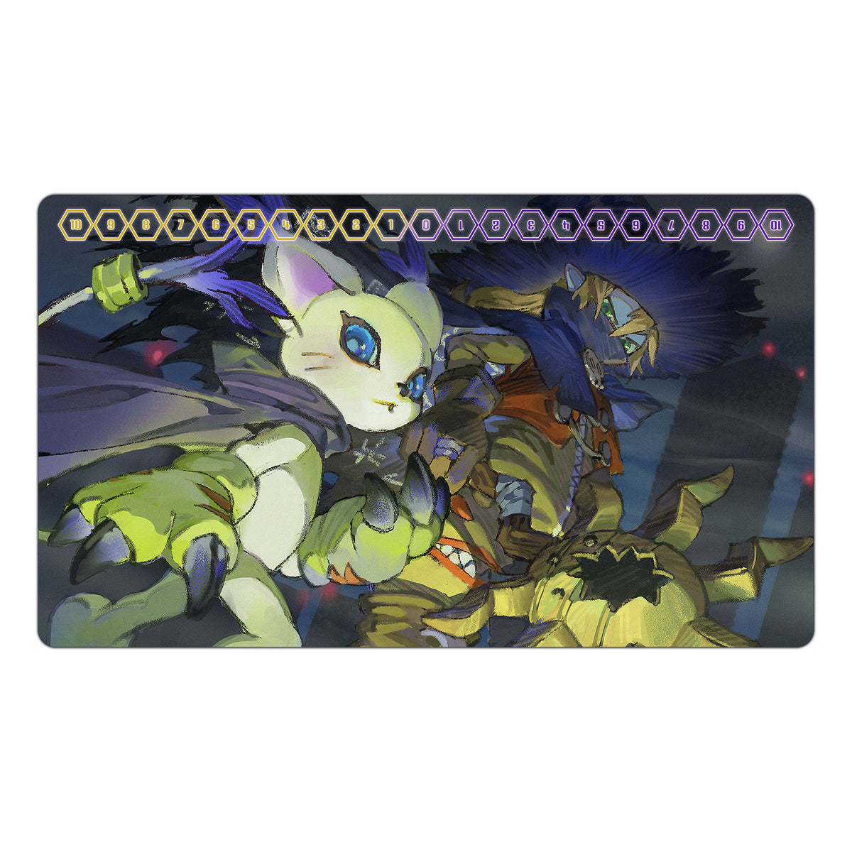 Wizardmon & Tailmon Night Adventure Playmat – Usagi Draws