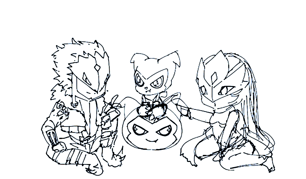 Chibi Beelzemon & Family TCG Playmat – Usagi Draws